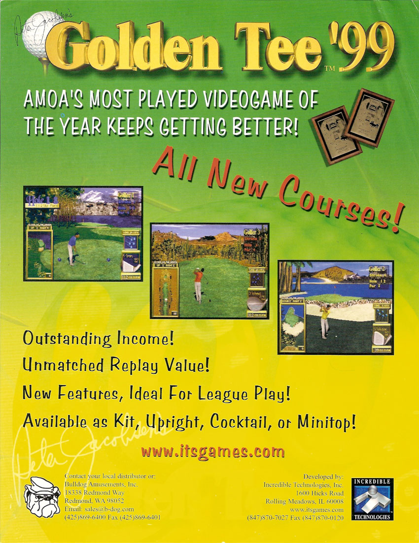 Golden Tee Golf 98, 99 or 2K - Vintage Arcade Superstore