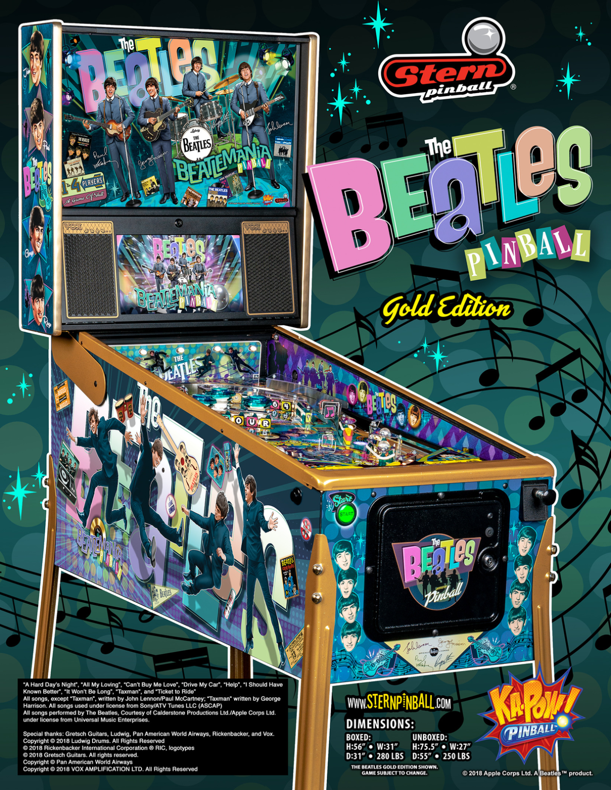 Beatles Gold Edition (Still in the box) Pinball For Sale